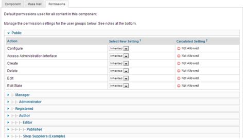 help25 users access levels joomla documentation
