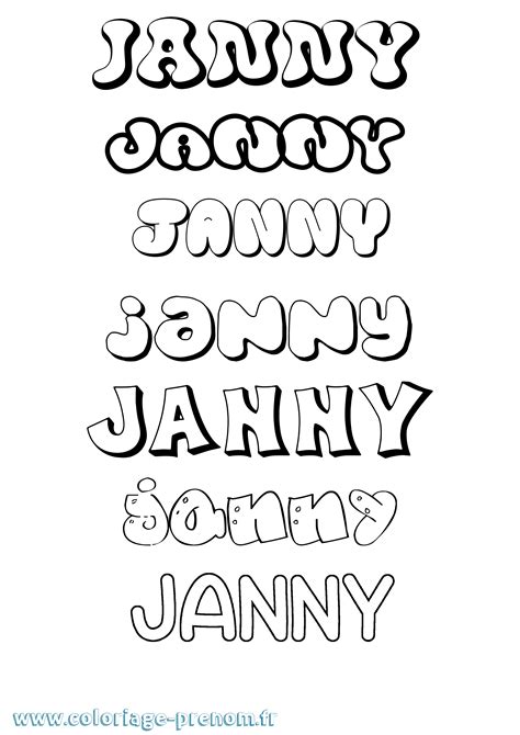 Coloriage Du Prénom Janny à Imprimer Ou Télécharger Facilement