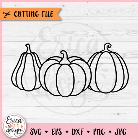 Pumpkins Outline Svg Cut File Cricut Silhouette Thanksgiving October