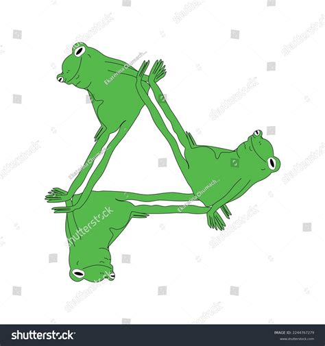 Green Toad Shape Triangle Emblem Symbolism Stock Vector Royalty Free