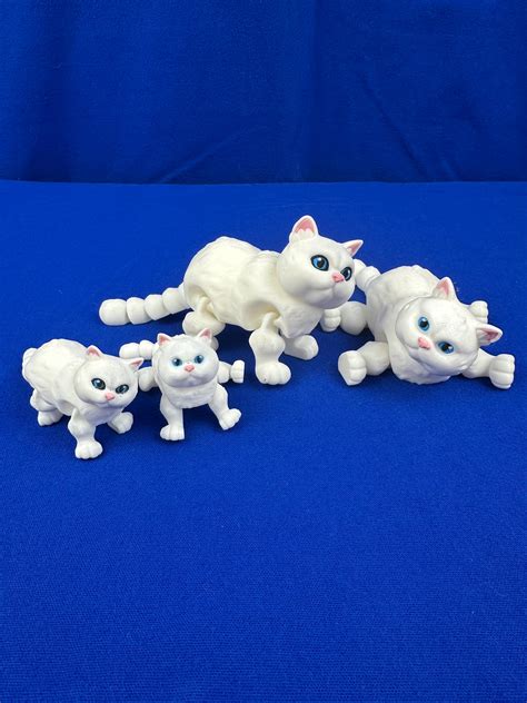 Articulated Cat Poseable Desk Companion In Two Sizes 3d Printed