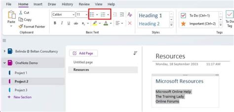 How To Add Text Based Content To Onenote The Training Lady