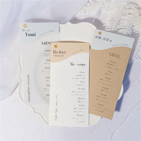 【結婚式 メニュー表・席札】ウェーブ〈1部150円〉ウェディング トレーシングペーパー 席次表・席札・メニュー表 Litto Wedding 通販｜creema クリーマ 17458403