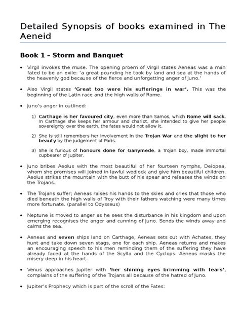 Aeneid Book 1 Storm And Prophecy Pdf Aeneas Aeneid