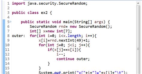 Herr Deng桑的教學blog 視訊 Eclipse環境下Java程式使用SecureRandom產生類似大樂透的亂數陣列 Under Eclipse writing a Java