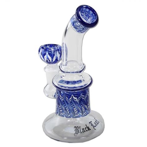 Glas Bubler Bong Flere Farver Black Leaf