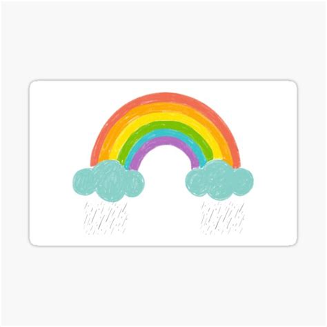 Cloudy Rainbow With Cute Rain Drops Sticker For Sale By Kelliebliss
