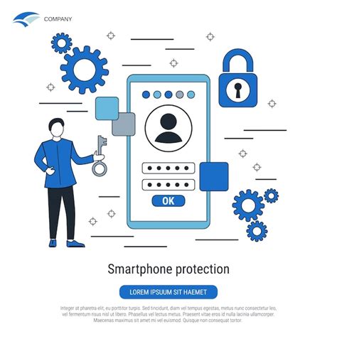 Premium Vector Smartphone Protection Flat Design Style Vector Concept