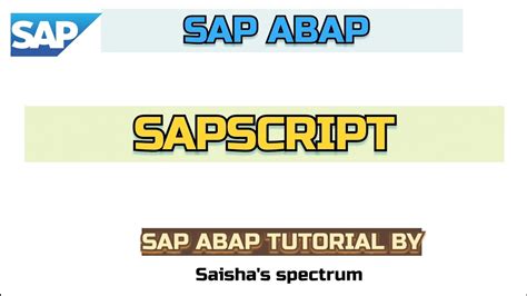 Sap Abap Sapscript Form Sapabaptutorial Education Youtube
