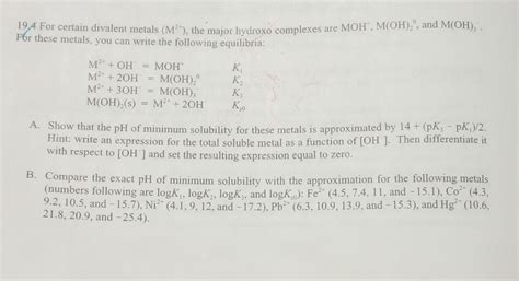 Solved 19 4 For Certain Divalent Metals M2 The Major
