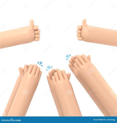 Set Of People Hands Clapping Giving Likes Applause Ovation