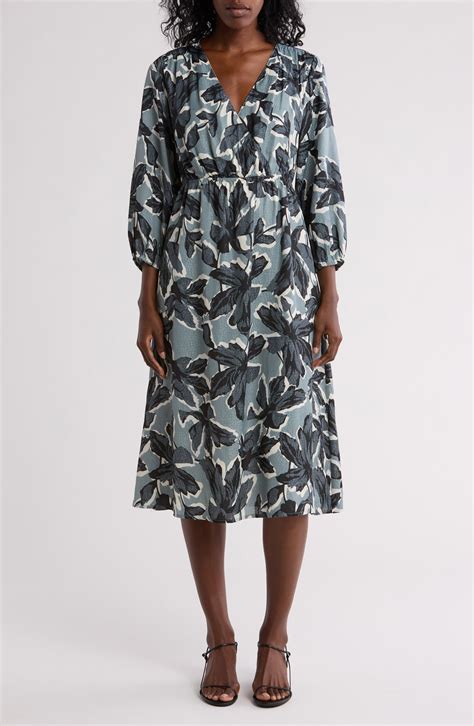 Nordstrom Rack Long Sleeve Faux Wrap Midi Dress Nordstromrack