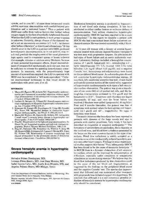 Pdf Severe Hemolytic Anemia In Hypertrophic Cardiomyopathy Dokumentips