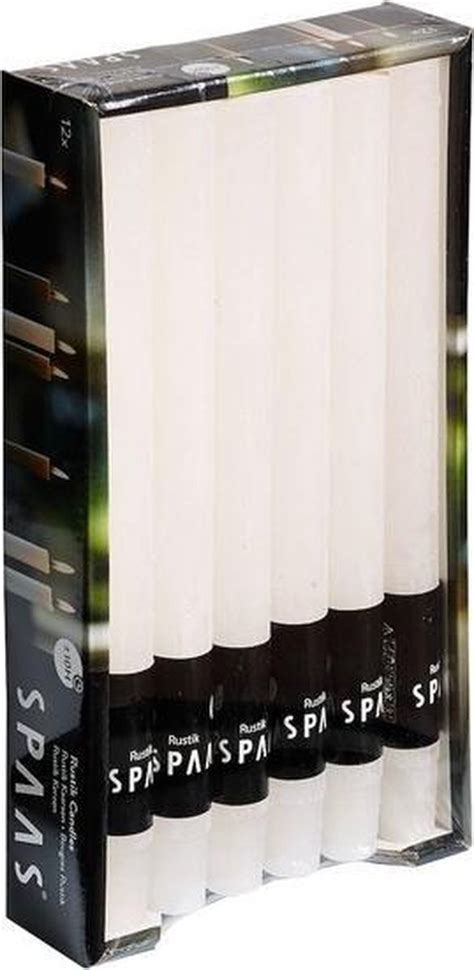 12x Bougies Blanches Rustiques Droites 25 Cm 10 Heures De Combustion