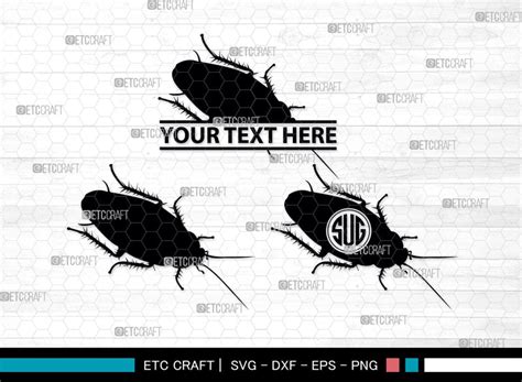 Cockroach Monogram Cockroach Silhouette Cockroach Svg Cockroach Bug