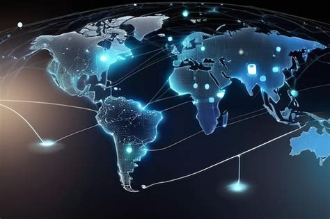 Premium Photo Global Communication Network Concept Digital Transformation