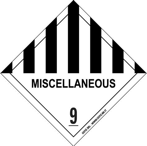 Etichette Trasporto Merci Pericolose Classe 9