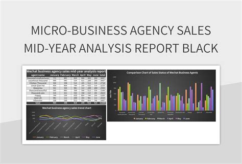 Micro Business Agency Sales Mid Year Analysis Report Black Excel