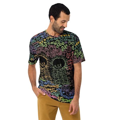 Mens Wrap Around Tee Eating Sushi Art By J Positive