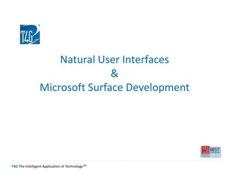 PPT Natural User Interfaces Microsoft Surface Development PowerPoint Presentation ID