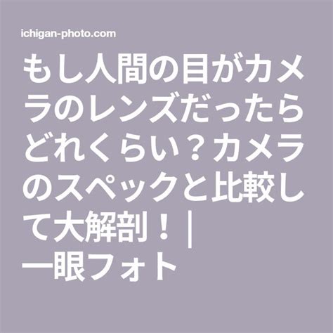 もし人間の目がカメラのレンズだったらどれくらい？カメラのスペックと比較して大解剖！ 一眼フォト 人間の目 目 比較