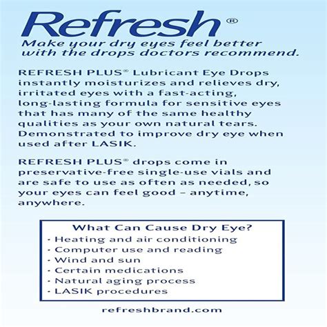Refresh Plus Preservative Free Relieves Dry Lubricant Eye Drops 70