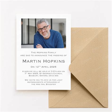 Funeral Announcement Cards By Ottie Design