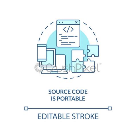 Source Code Portability Turquoise Concept Icon Stock Vector 5725872 Crushpixel