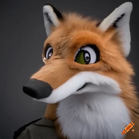 Cute Fursuiter Dressed As A Smiling Fox On Craiyon