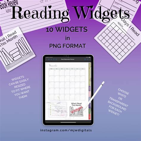Digital Widgets Digital Reading Stickers Reading Widgets Book