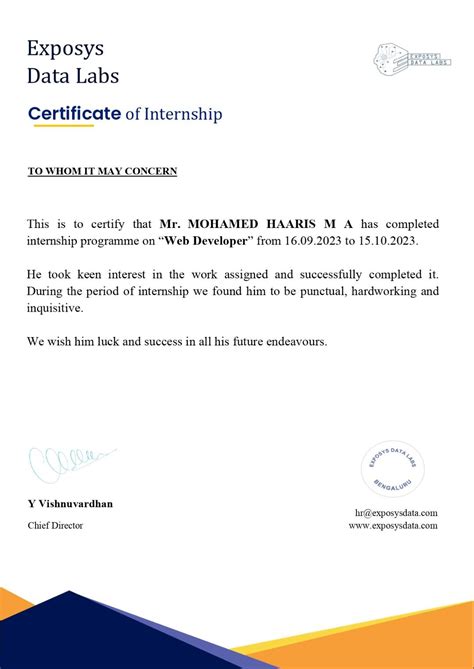Mohamed Haaris On Linkedin Intern Webdevelopment Exposysdatalabs