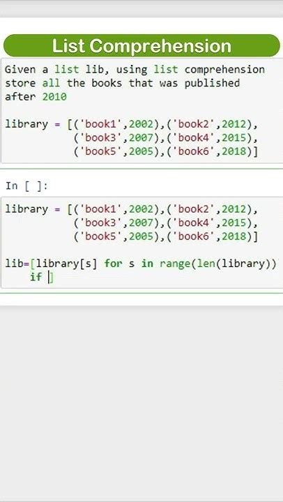 List Comprehension List In Python Python List Python Tutorial