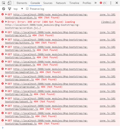 Angular Getting Started Angular2 Rc5 With Ng Bootstrap 404 Error