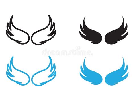Wings Icon Black And White Vector Outline Sign Stock Illustration Illustration Of Hawk