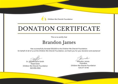 Donation Certificate Template
