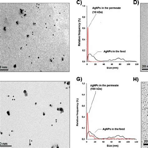 Tem Image Of Agnps In The Permeate For Different Membrane Cut Off Sizes Download Scientific