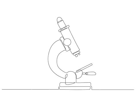 Premium Vector Continuous One Line Drawing Of Microscope One Line