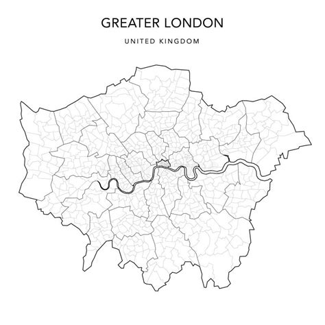 Administrative Map Of Greater London As Of 2022 Vector Illustration