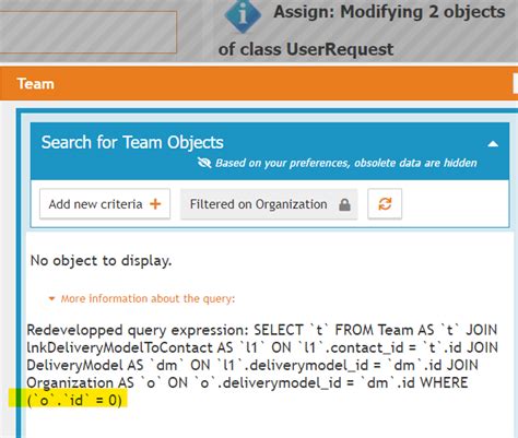 Sql Itop Bulk Assignment Of User Requests To A Team Doesnt Work