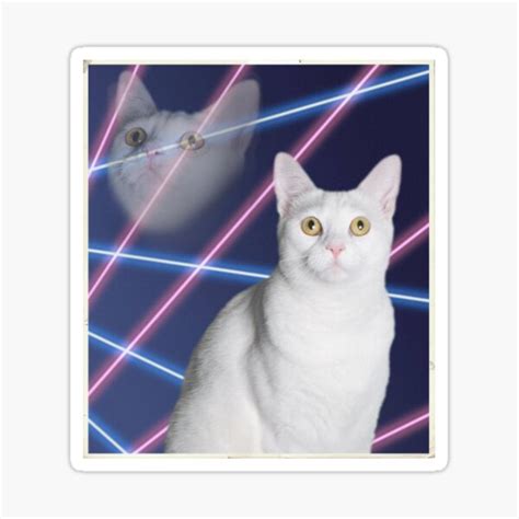 80s Laser Background Cat 2 Sticker For Sale By Lostvox Redbubble