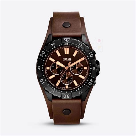 Reloj Fossil De Cuero Marr N Xoxoperu