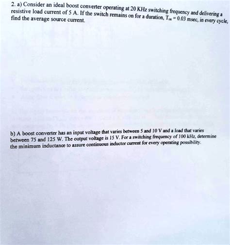 Solved Ab Please Find The Average Source Current B A Boost Converter