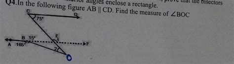 In The Following Figure Ab Is Parallel To CD Find The Measure Of Angle Boc Brainly In