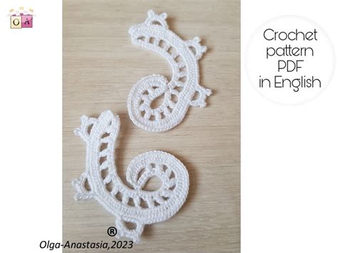 Antique Curl Scroll Motif Pattern For Irish Lace Crochet Applique Pattern Crochet Pattern