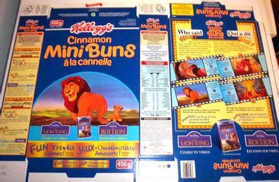 1994 Lion King Canada Kelloggs Cereal Box Unused Factory Flat Rrr13 Ebay