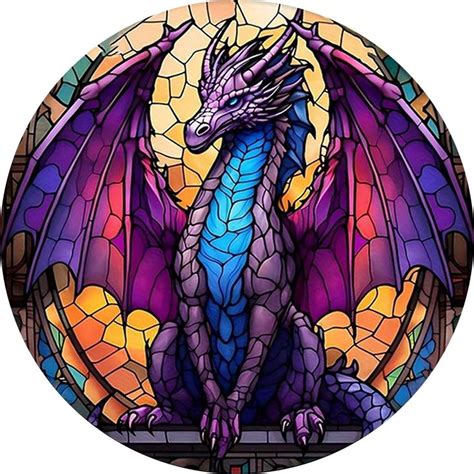 Meothan Dragon Diamond Art Kit For Adult 5d Stained Glass Diamond