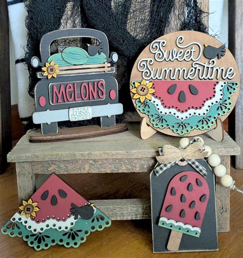 3d Tiered Tray Decor Vintage Watermelon Mommys Design Farm