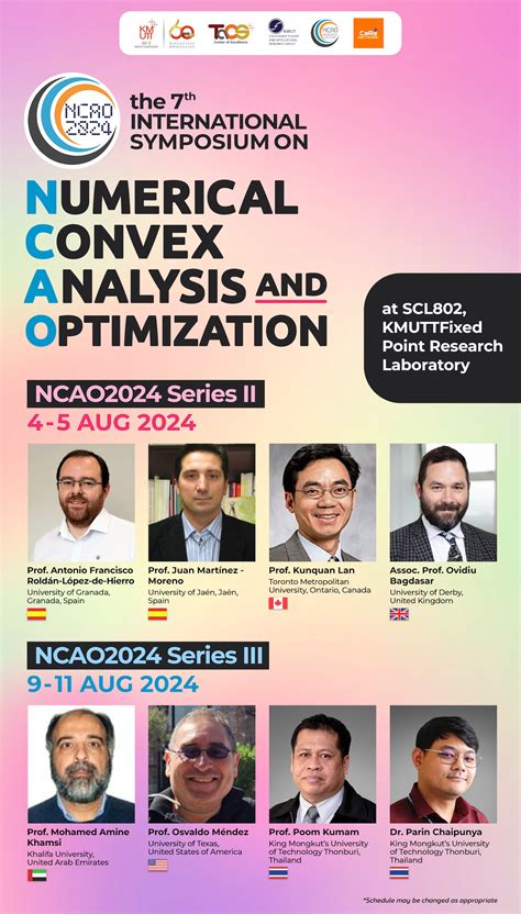 International Symposium On Numerical Convex Analysis And Optimization Tacs