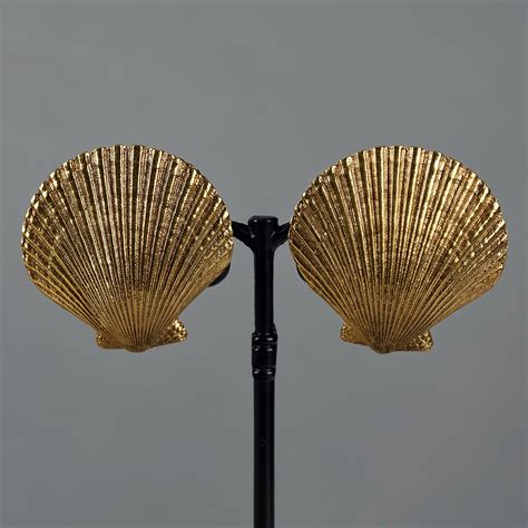 Vintage Yves Saint Laurent Ysl Clam Shell Earrings At 1stdibs Shell