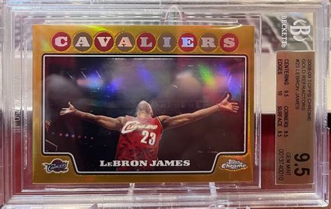 2008 09 Lebron James Topps Chrome Gold Refractor 550 Bgs 95 10 True